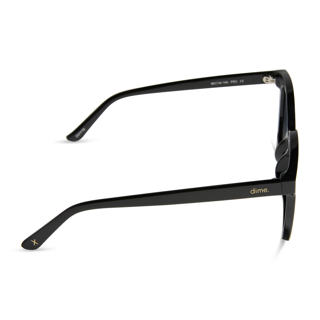 Toluca Round Sunglasses Black Grey Gradient Polarized Dime Optics