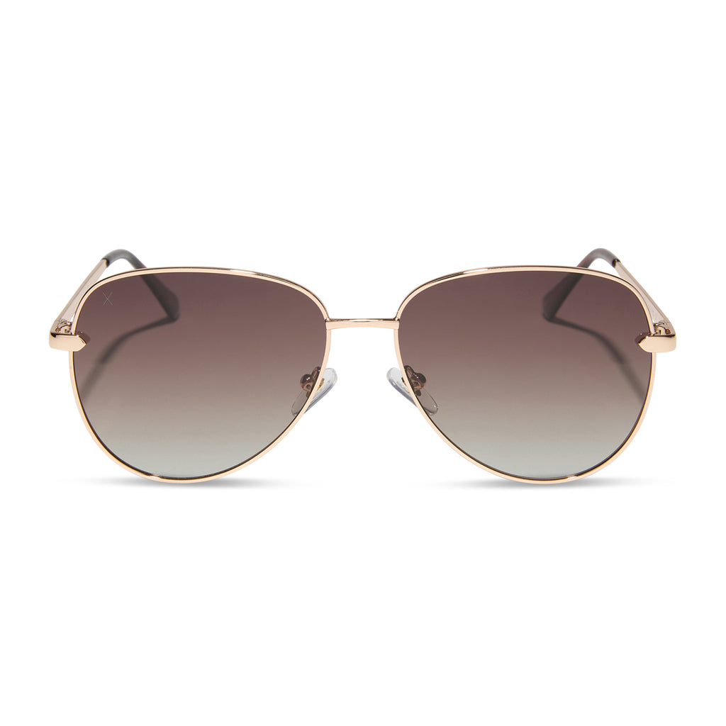 abbot aviator sunglasses | gold & brown gradient polarized | dime ...