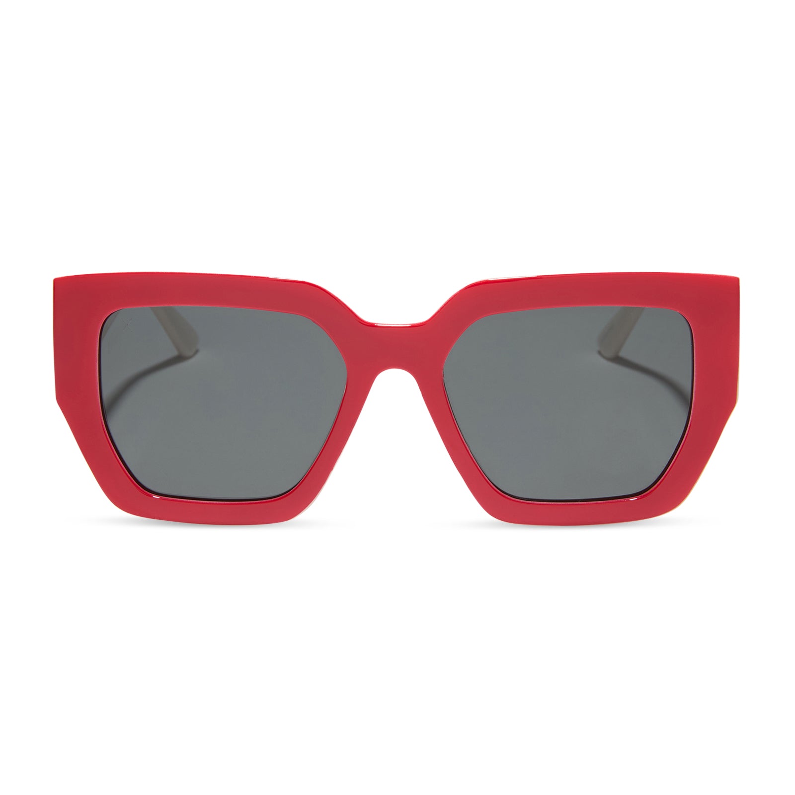 highland square sunglasses | ruby red + swiss coffee & grey polarized | dime optics – Dime Optics