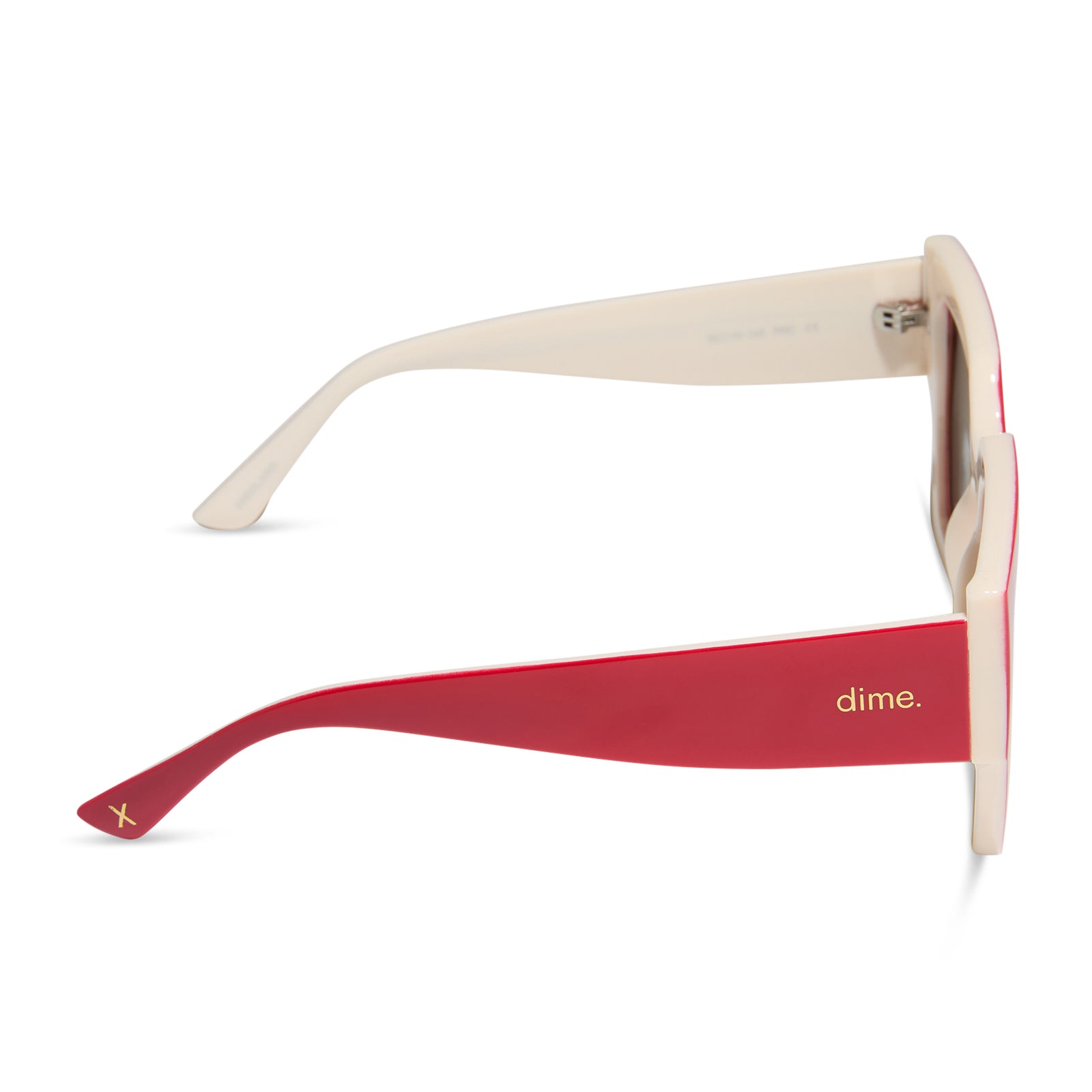 highland square sunglasses | ruby red + swiss coffee & grey polarized | dime optics – Dime Optics