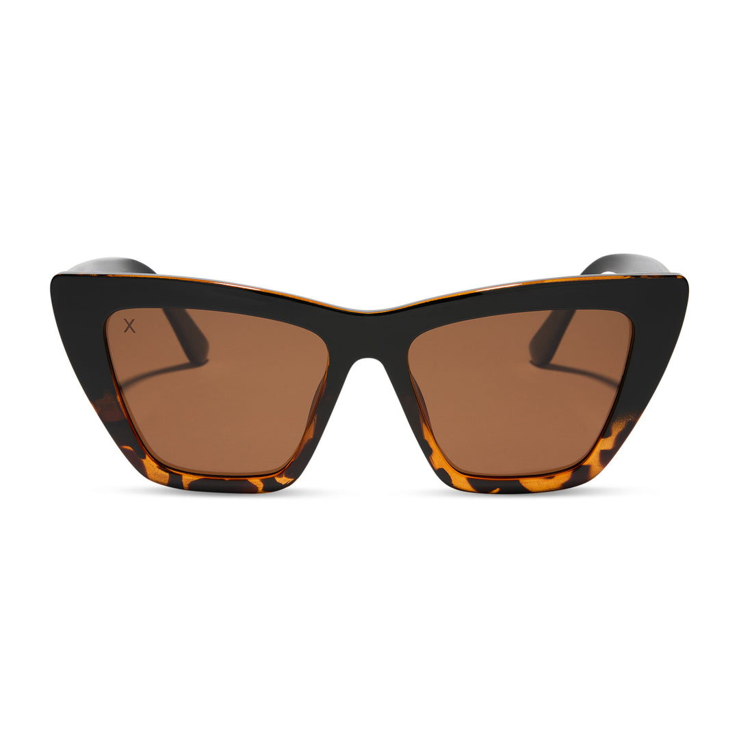 windsor cat eye sunglasses - black tortoise + brown polarized - dime ...