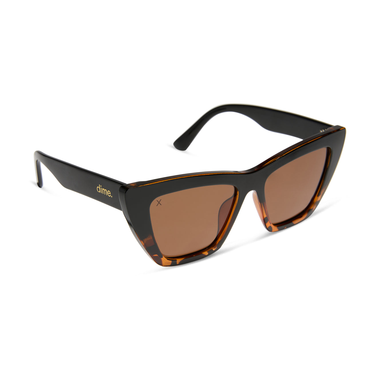 windsor cat eye sunglasses - black tortoise + brown polarized - dime ...