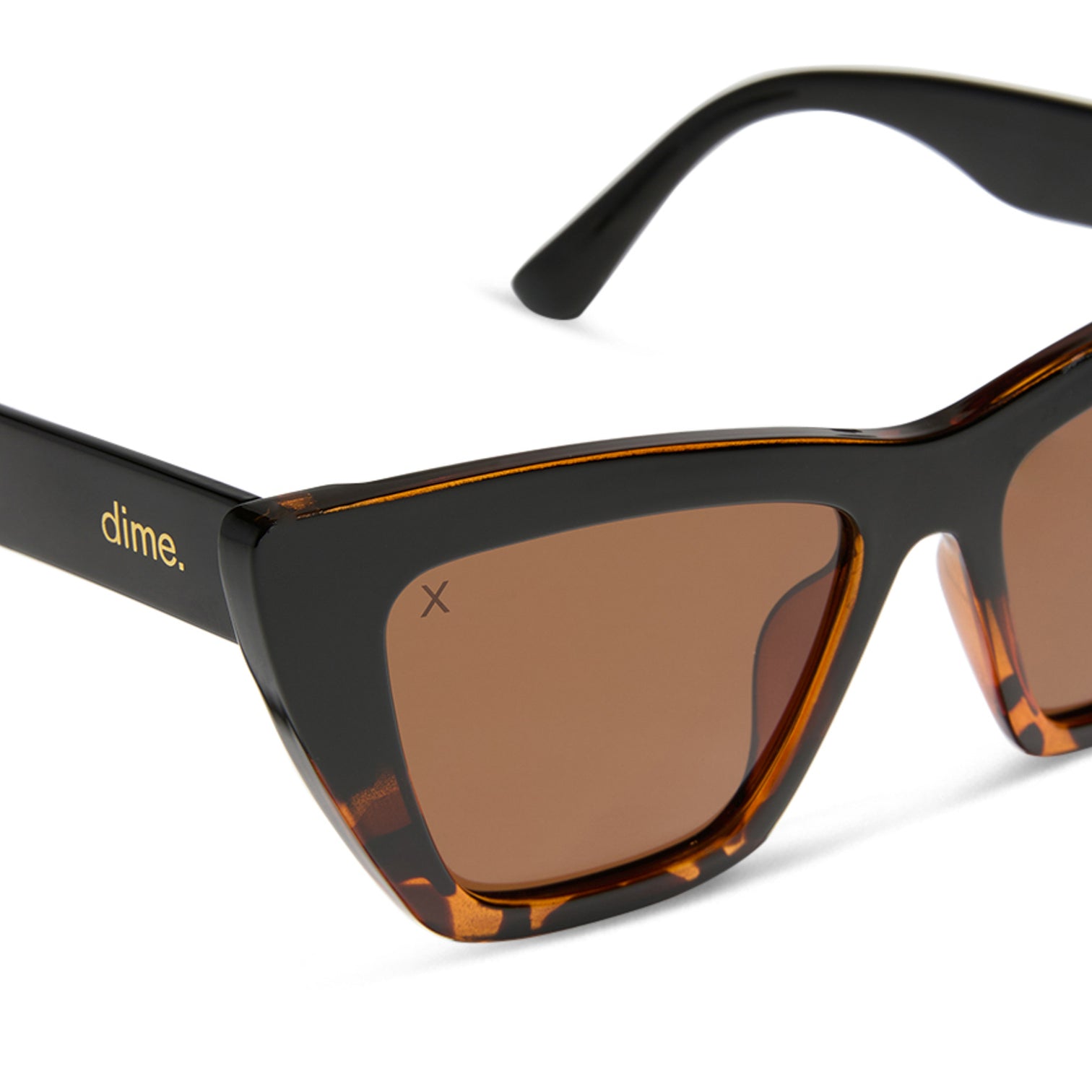 windsor cat eye sunglasses - black tortoise + brown polarized - dime ...